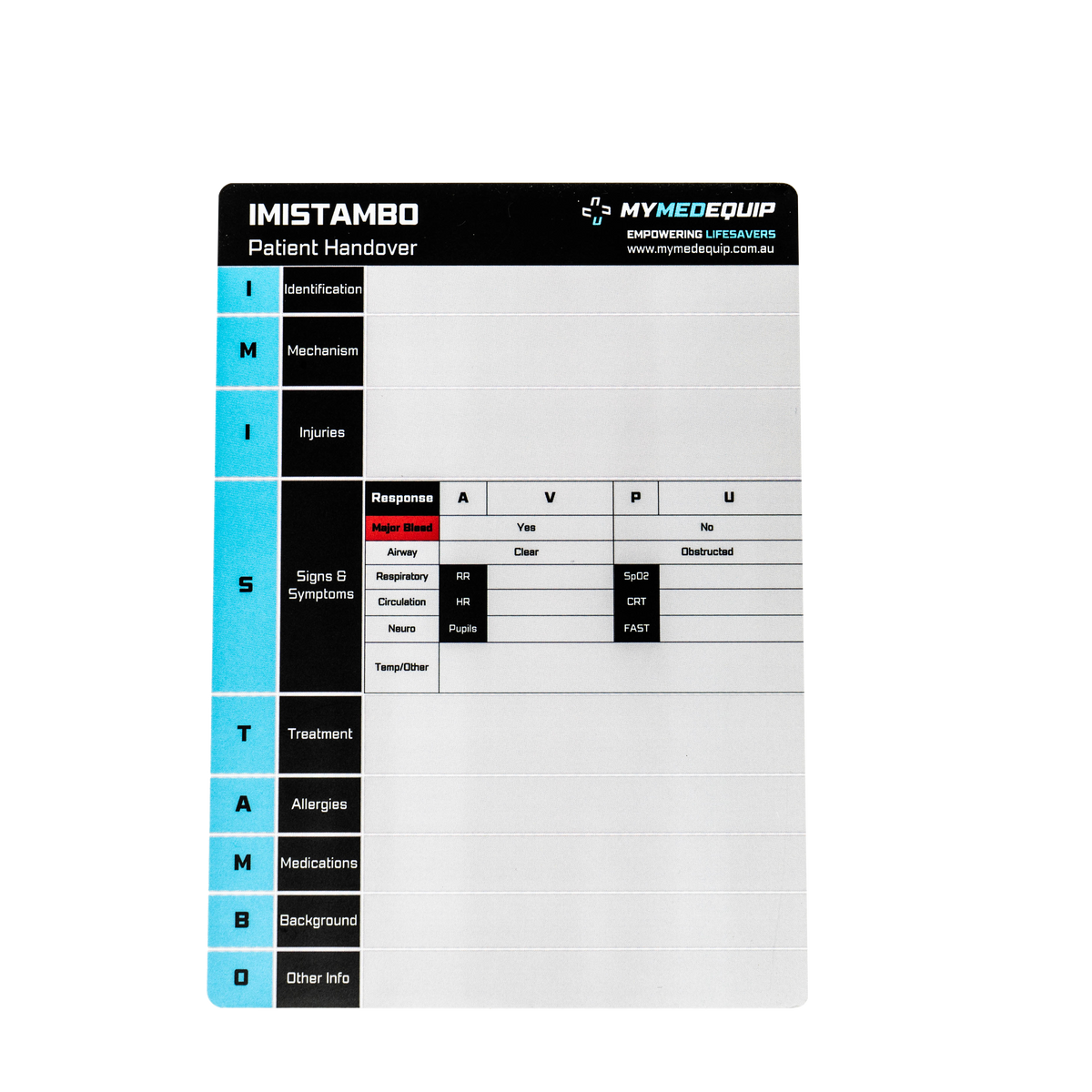 IMIST-AMBO Handover Cards (10-Pack) – MyMedEquip